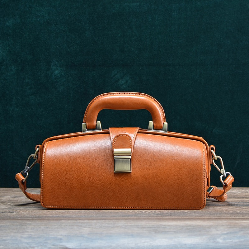 Women's Doctor Style Handbag Leather Doctor Bag Purse – iLeatherhandbag