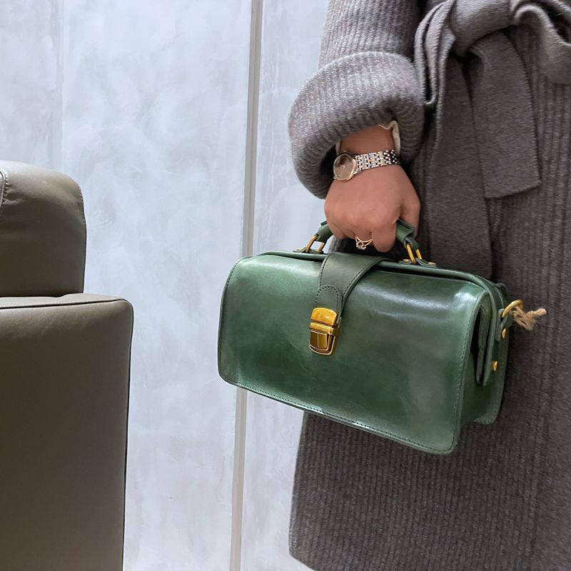 Genuine Leather Doctor Style Handbag Dr Purse For Women – iLeatherhandbag