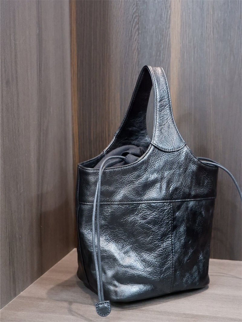 Black Leather Bucket Handbag Black Leather Bucket Bag – iLeatherhandbag