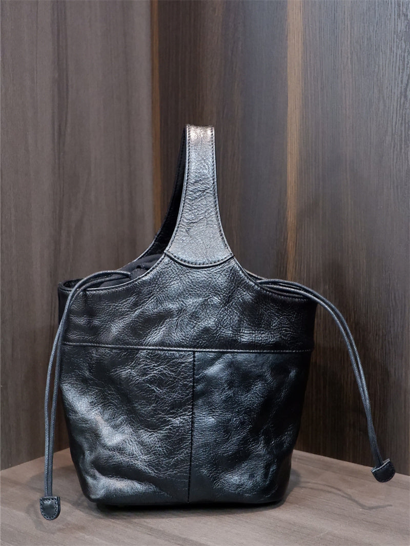 Black Leather Bucket Handbag Black Leather Bucket Bag – iLeatherhandbag