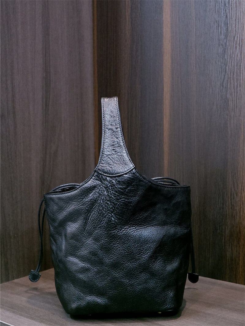 Black Leather Bucket Handbag Black Leather Bucket Bag – iLeatherhandbag
