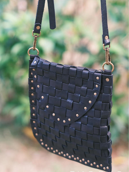 Studded Rivet Leather Western Satchel Purse Woven Satchel Crossbody Ba ...