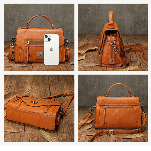 Western Genuine Leather Satchel Handbag For Ladies In Burgundy/Tan ...