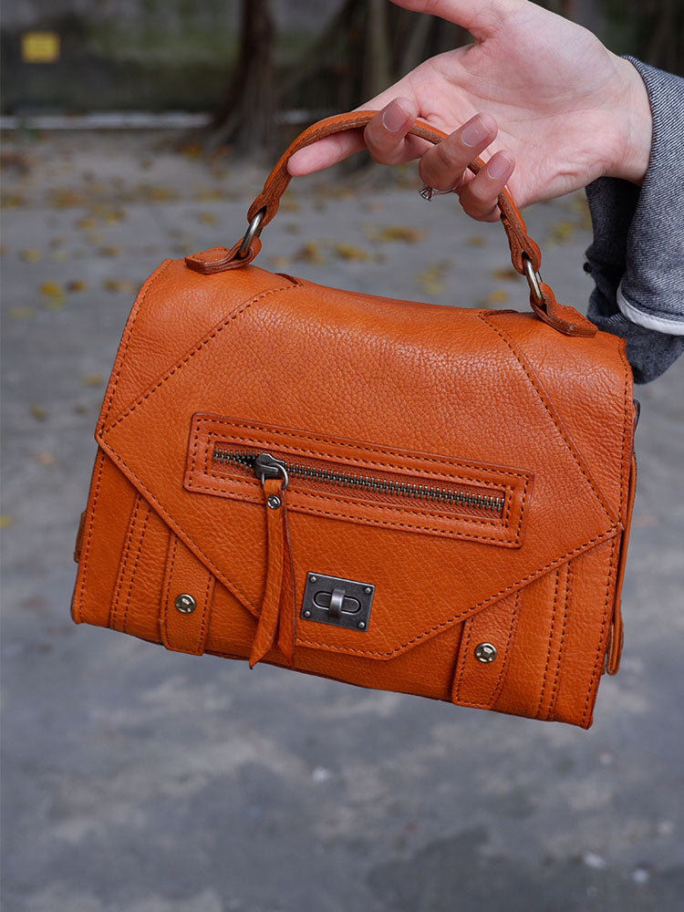 Western Genuine Leather Satchel Handbag For Ladies In Burgundy/Tan ...