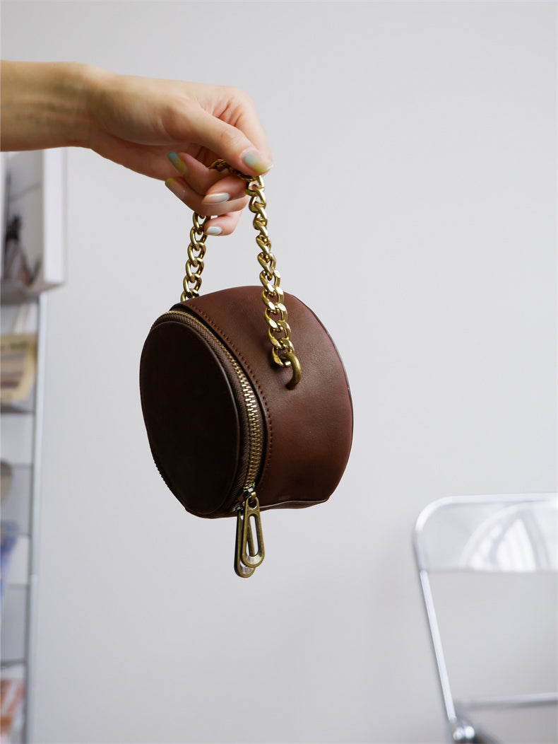 Mini Chain Rround Crossbody Purse – iLeatherhandbag