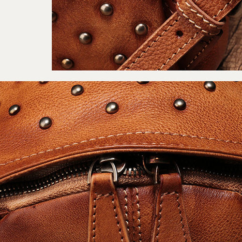 Studded Genuine Leather Mini Backpacks Bag For Women – iLeatherhandbag