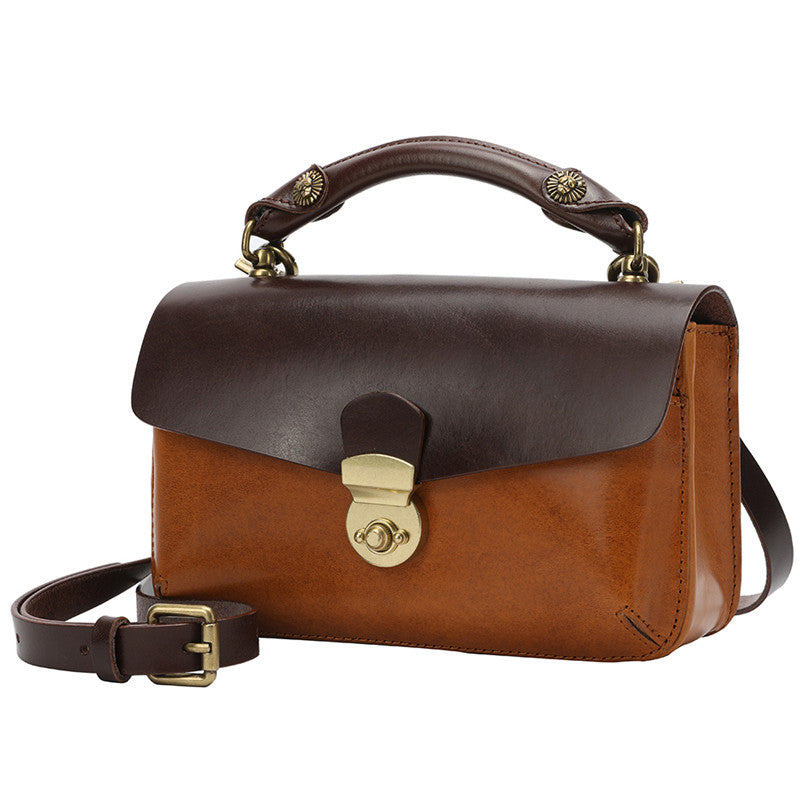 Women's Leather Small Handle Satchel Purse Bag – iLeatherhandbag